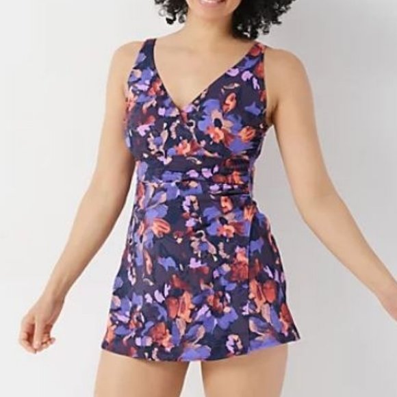 Denim&Co | Swim | Denim Co Beach Wrapfront Swim Dress 5486 | Poshmark